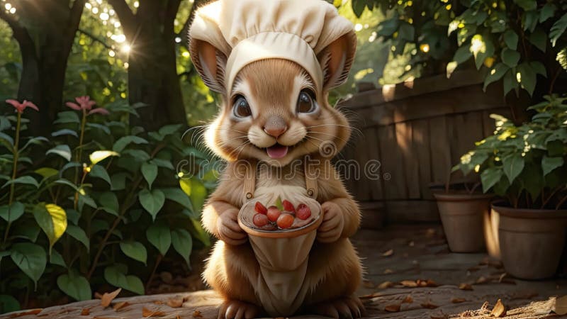 Chipmunk Wearing Chef Hat. Generative AI Stock Video - Video of ...
