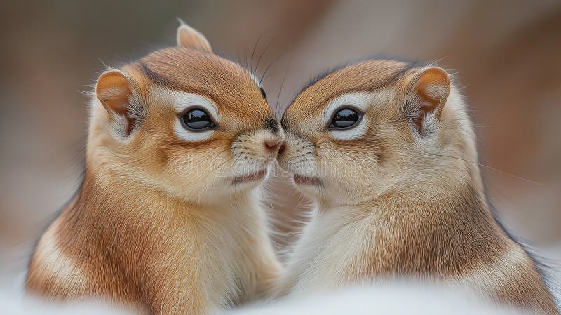 Chipmunks Couple in a Romantic Pose Stock Image - Image of cute, summer ...