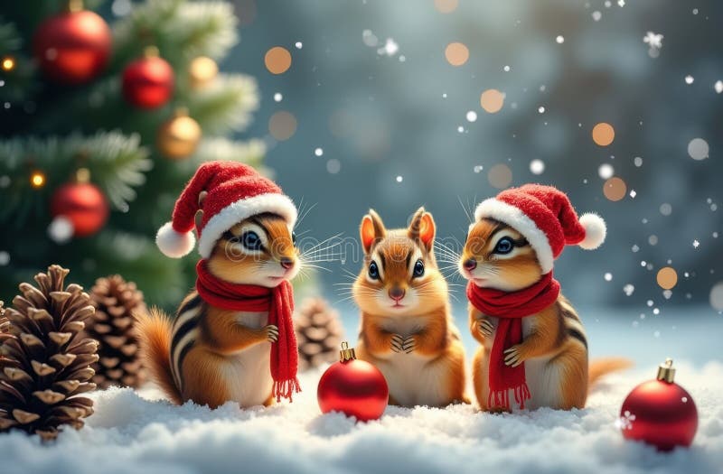 Chipmunks in the Snow at 30-10-2024 Stock Illustration - Illustration ...