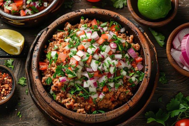 Chipotle Top View, Mexico Background, Nachos Tacos Generative AI Stock ...