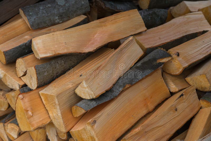 Chipped Firewood of Different Tree Species Stock Photo - Image of ...
