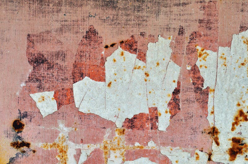 Red, Paint, Old Rusty Iron Wall Grunge Abstrac Stock Photo - Image of ...