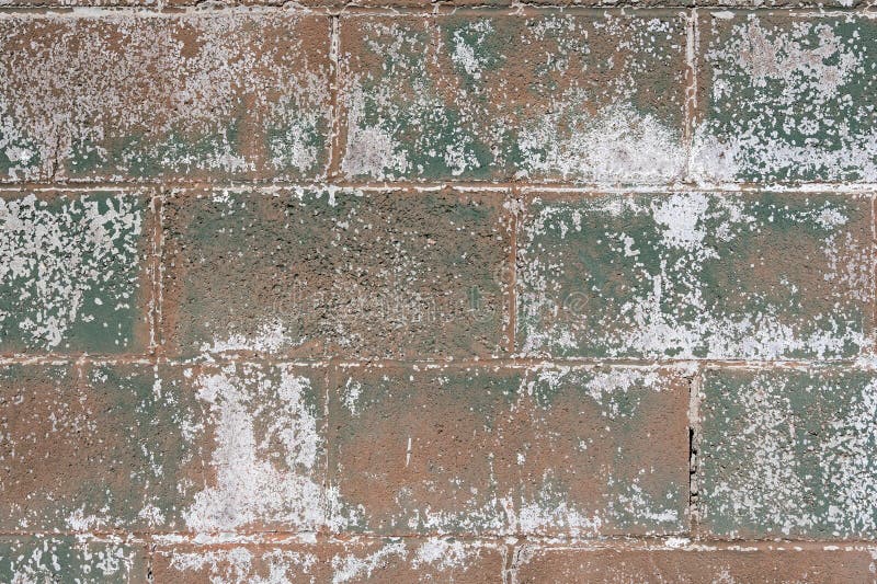 Chipped Painted Cinder Block Wall Background Stock Photo - Image of ...