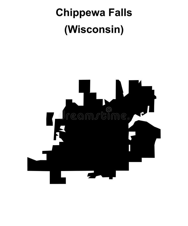 Chippewa Falls outline map stock vector. Illustration of blank - 357624079