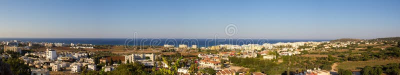 Chipre Protaras Ideia Superior Do Panorama De Protaras No Por Do Sol ...