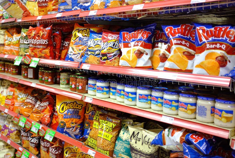 Chip Aisle of a Grocery Store Editorial Photography - Image of saltine ...