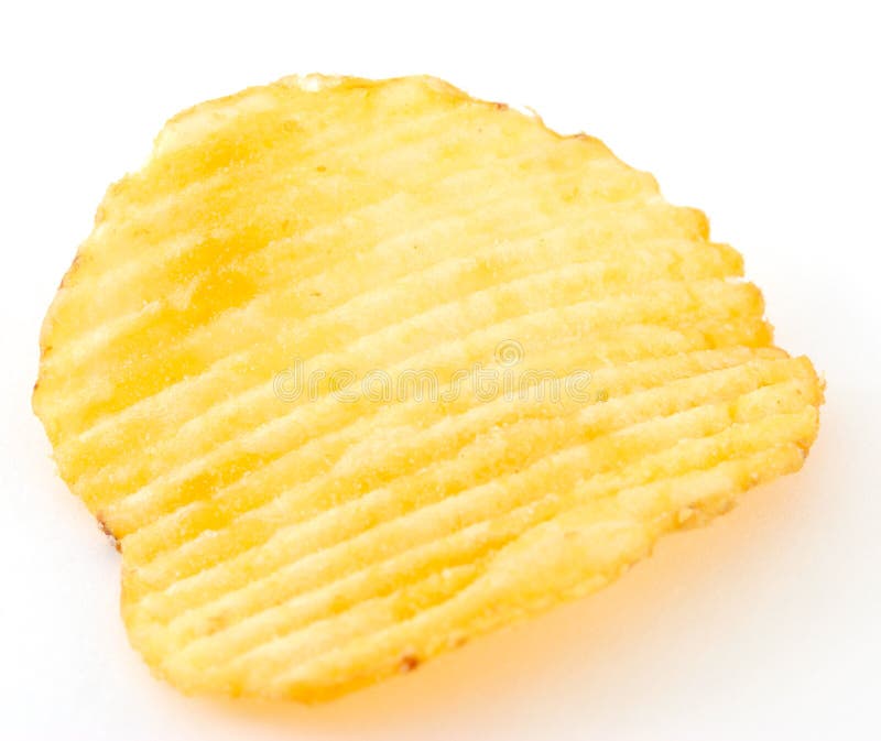 Potato Chip with Ridges Isolated Stock Photo - Image of crisp, chip ...