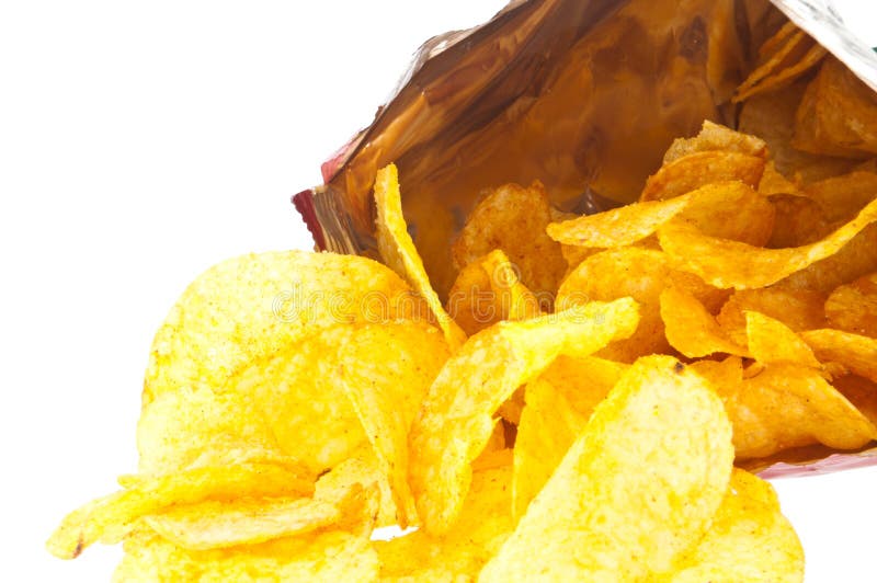 Open Bag of Chips stock image. Image of fried, snack - 117976903