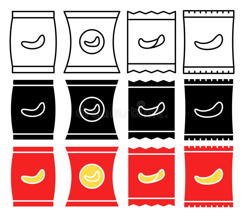 Chips bag icon vector stock illustration. Illustration of plastic ...