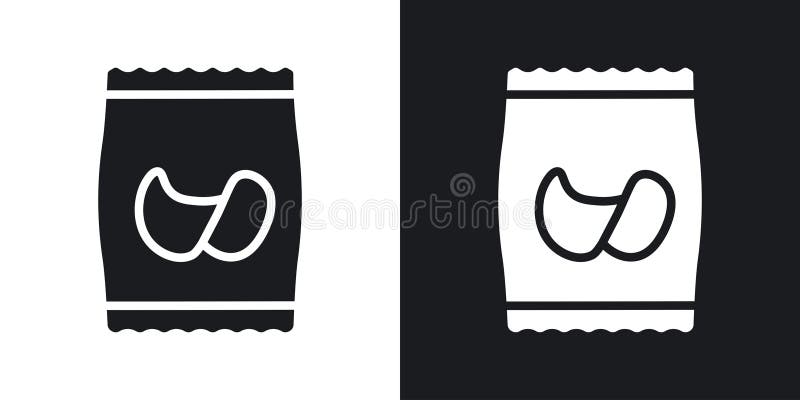Chips bag icon vector stock illustration. Illustration of pack - 348262311