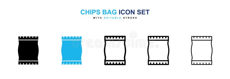 Chips bag icon vector stock illustration. Illustration of white - 348440823
