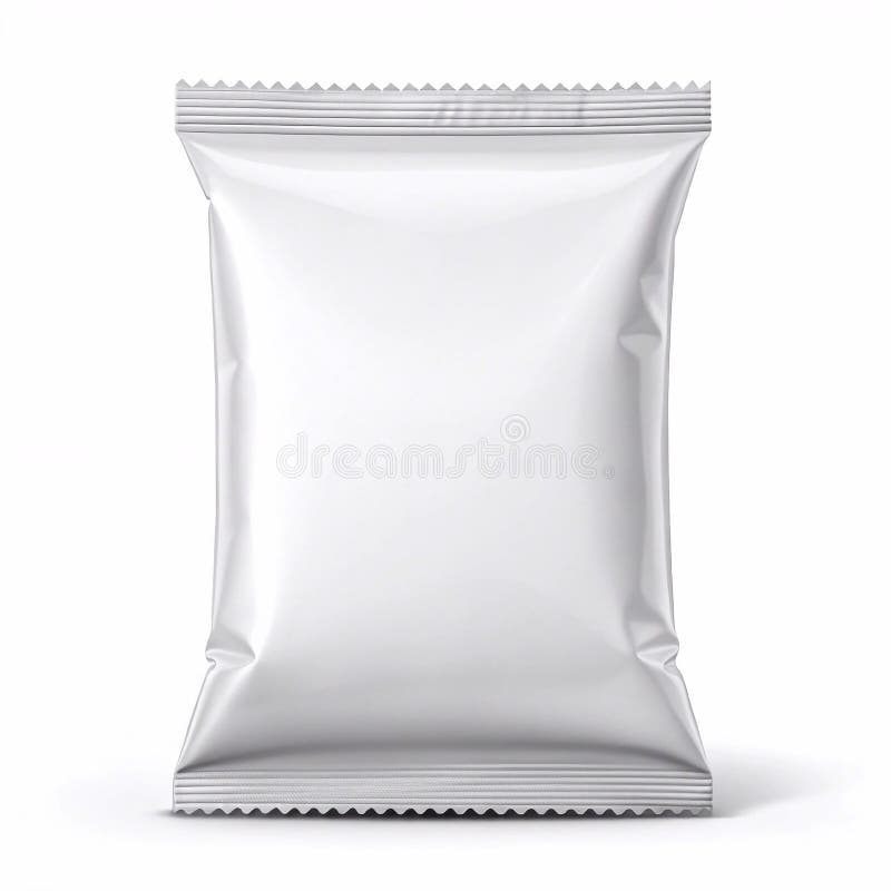 Chips Bag Mockup with No Label and Crispy Potato Chips in a White Bowl ...