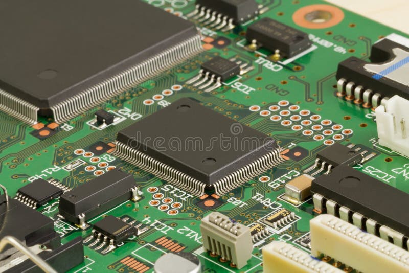 Chips on the board. stock photo. Image of microprocessor - 37195282