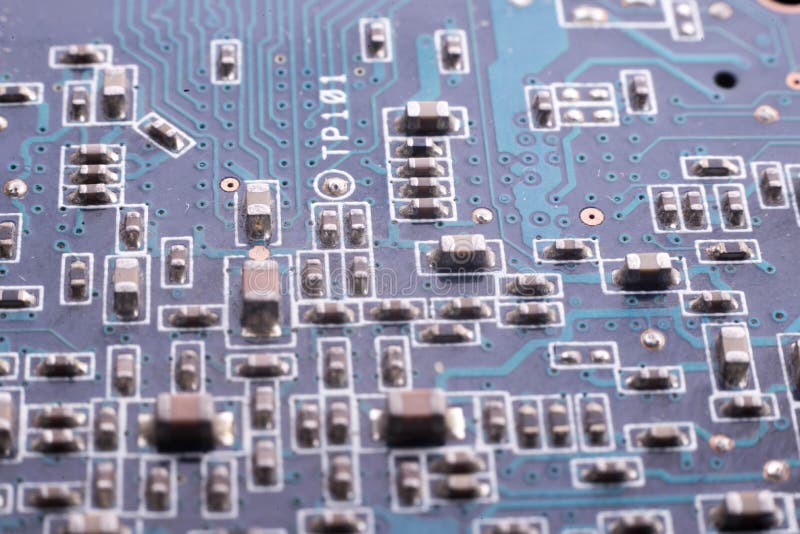 Chips and Capacitors on the Board Stock Photo - Image of maintenance ...