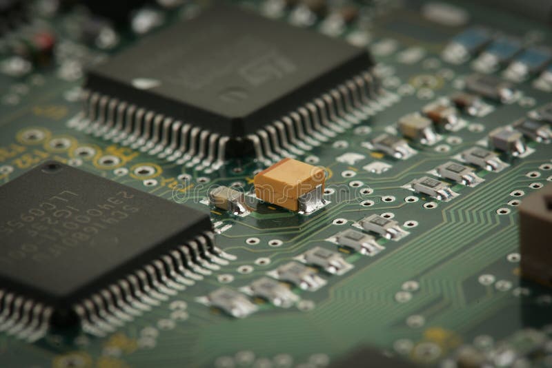 Chips on circuit board stock image. Image of integrated - 14049541