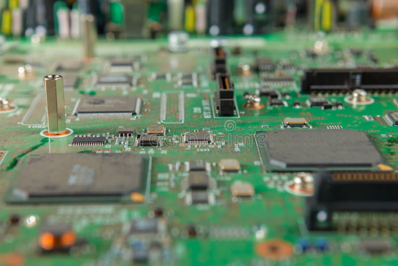 Chips and Components with Electronic Circuit Board Stock Photo - Image ...