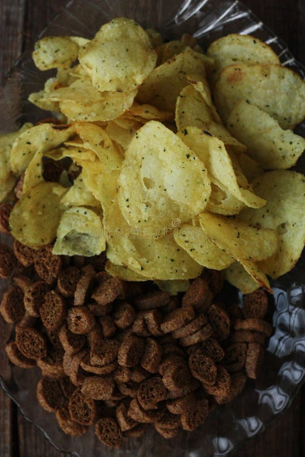Chips and Crackers on the Table Macro Stock Image - Image of macro ...