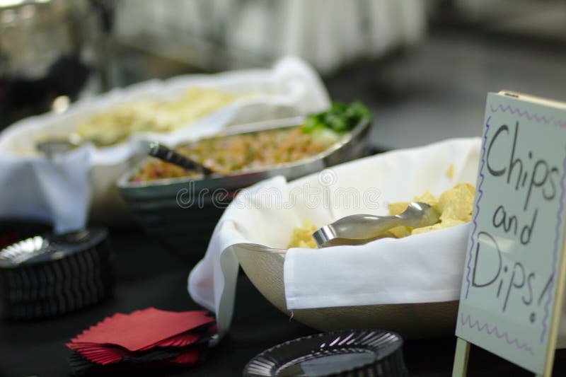 Chips and Dip Served Buffet Style Stock Photo - Image of sultry, buffet ...