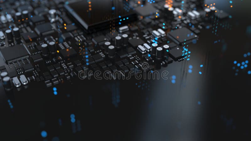 Chips and Electronic Components Stock Illustration - Illustration of ...