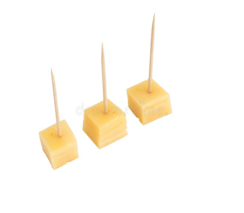 Chips of Gouda Cheese Isolated on White Background Stock Photo - Image ...