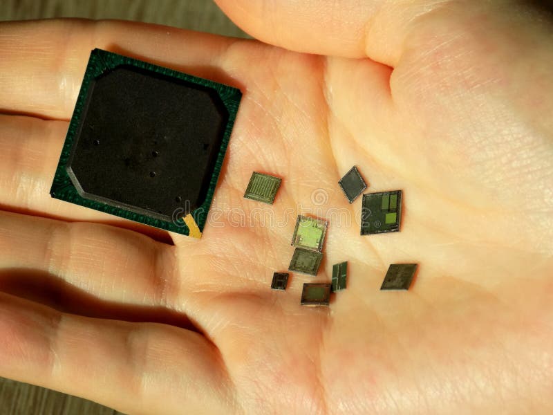 Chips on the Hand stock image. Image of communication - 110828455