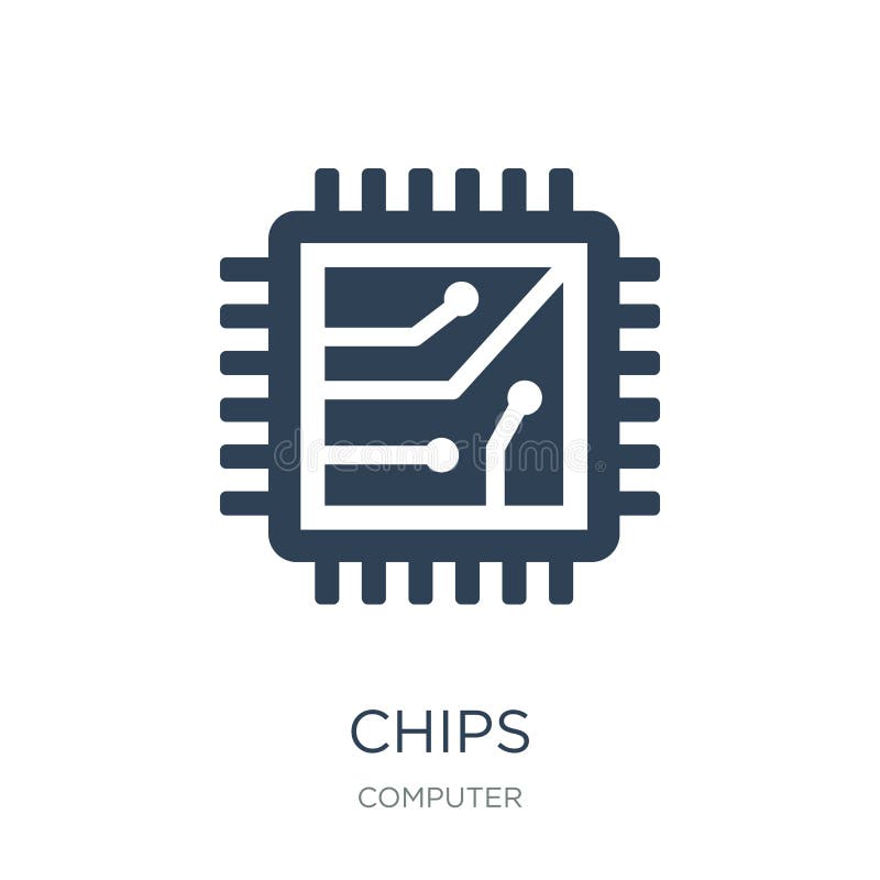 Chips Icon in Trendy Design Style. Chips Icon Isolated on White ...