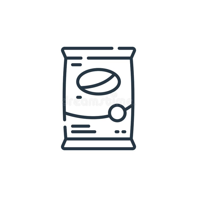 Chips Icon Vector from Fast Food Concept. Thin Line Illustration of ...