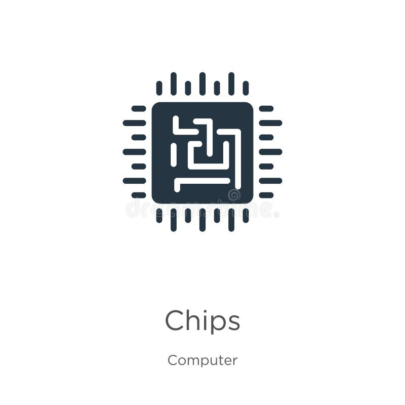 Chips Icon Vector. Trendy Flat Chips Icon from Computer Collection ...