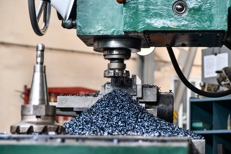 Chips on a Milling Machine after Metal Processing Stock Photo - Image ...