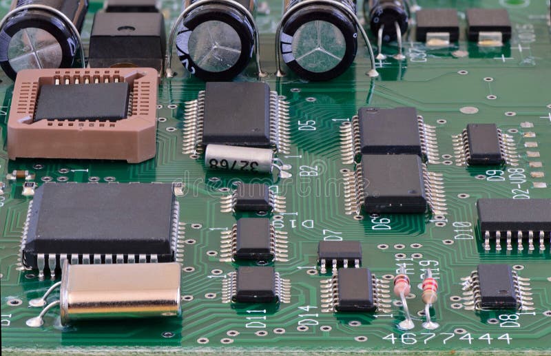 Chips on the PCB stock photo. Image of engineering, equipment - 150402726