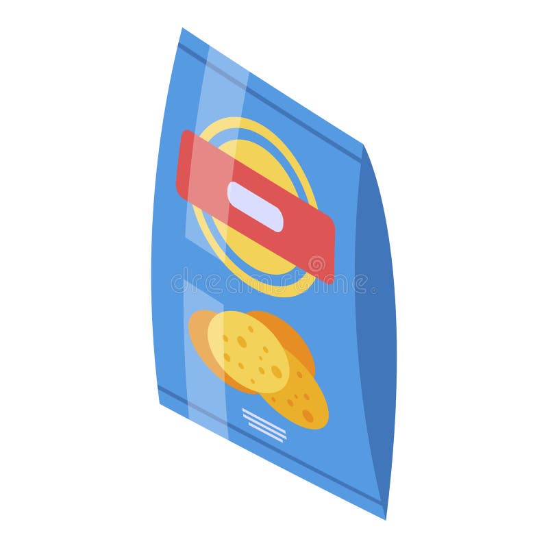 Chips Potato Bag Icon, Isometric Style Stock Vector - Illustration of ... Chips Potato Bag Icon, Isometric Style Stock Vector - Illustration of ...