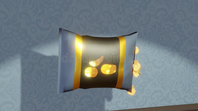 Chips Pouring on Small Bowl. 3d Render Animation of Chips Packet.Chips ...