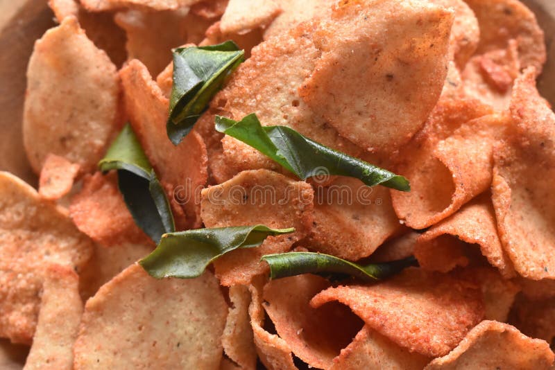 Chips and Spicy Spring Rolls are Typical Indonesian Light Snacks Stock ...