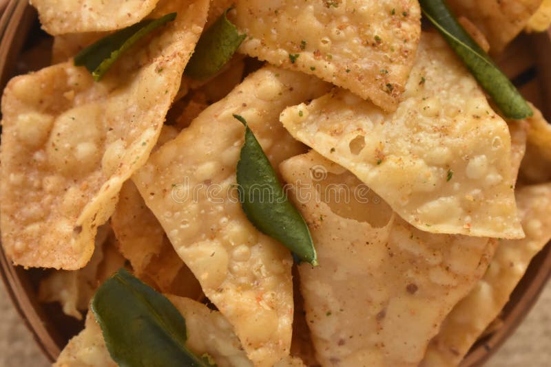 Chips and Spicy Spring Rolls are Typical Indonesian Light Snacks Stock ...