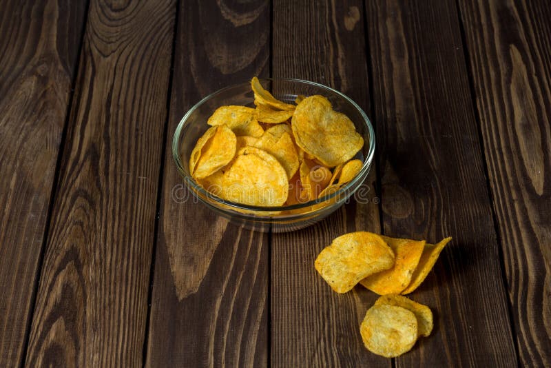 Chips in a Transparent Plate. Tasting Chips Stock Photo - Image of ...