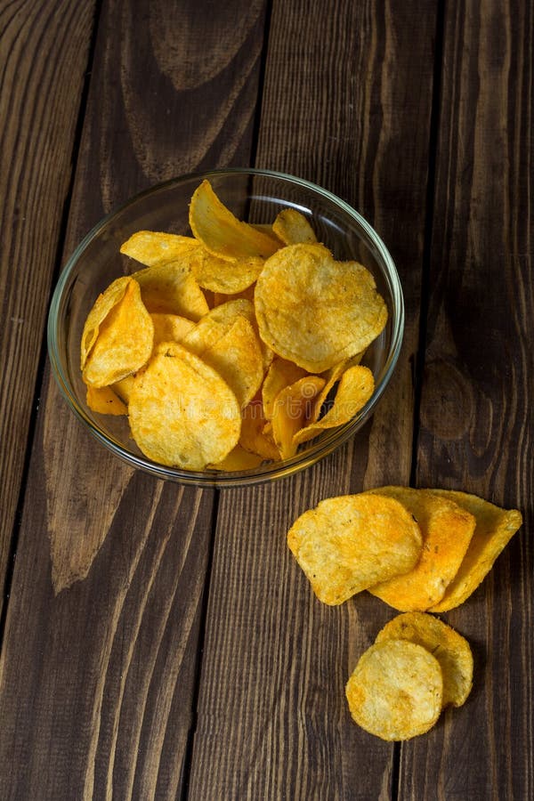 Chips in a Transparent Plate. Tasting Chips Stock Image - Image of ...
