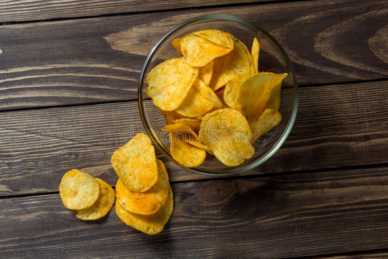 Chips in a Transparent Plate. Tasting Chips Stock Photo - Image of food ...