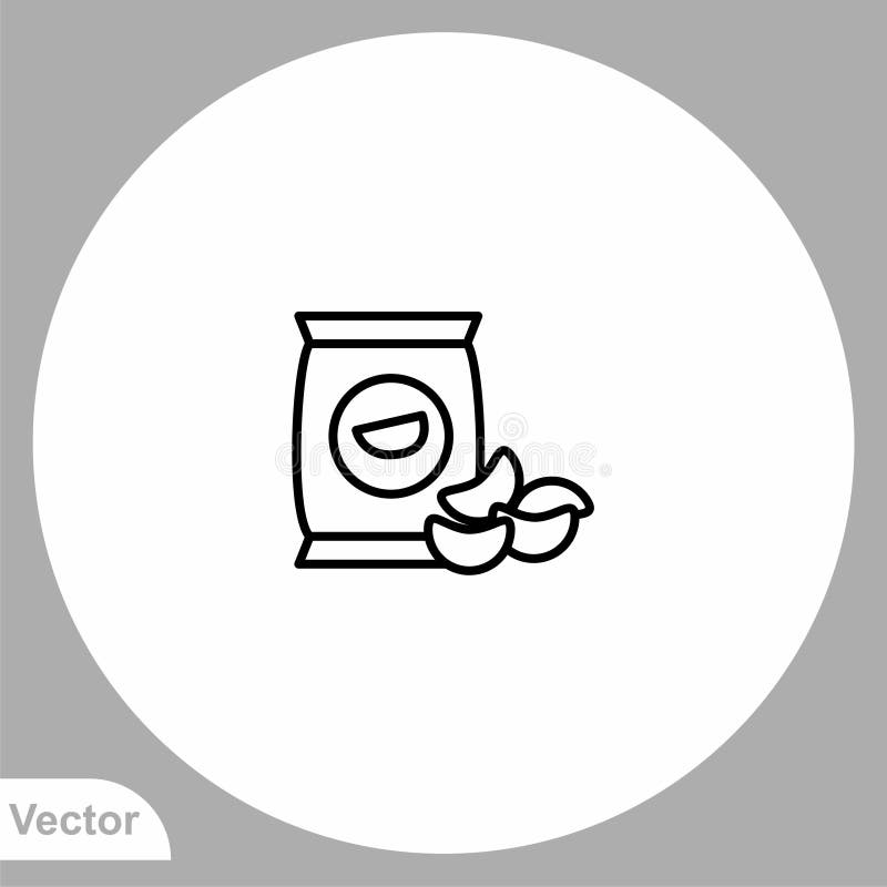 Chips Vector Icon Sign Symbol Stock Vector - Illustration of computer ...