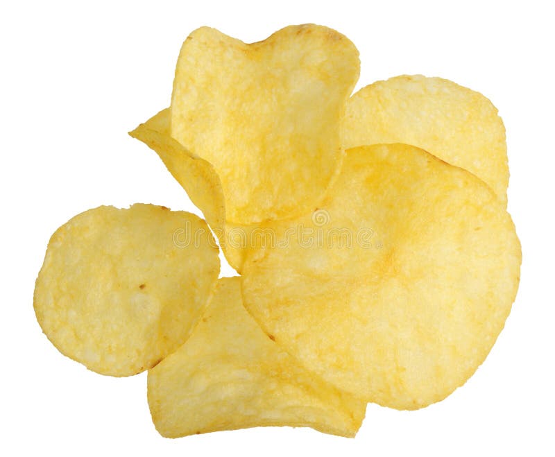 Chips on a White Background Stock Photo - Image of orange, refreshment ...