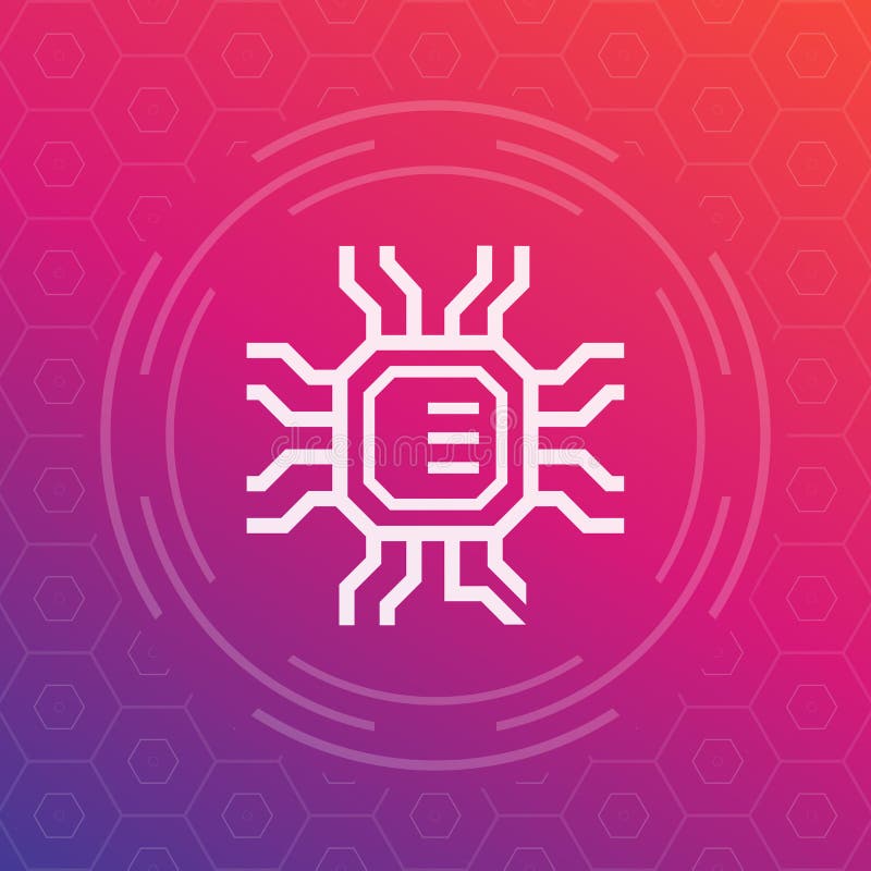 Chipset, Electronic Circuit Icon, Microchip Stock Vector - Illustration ...