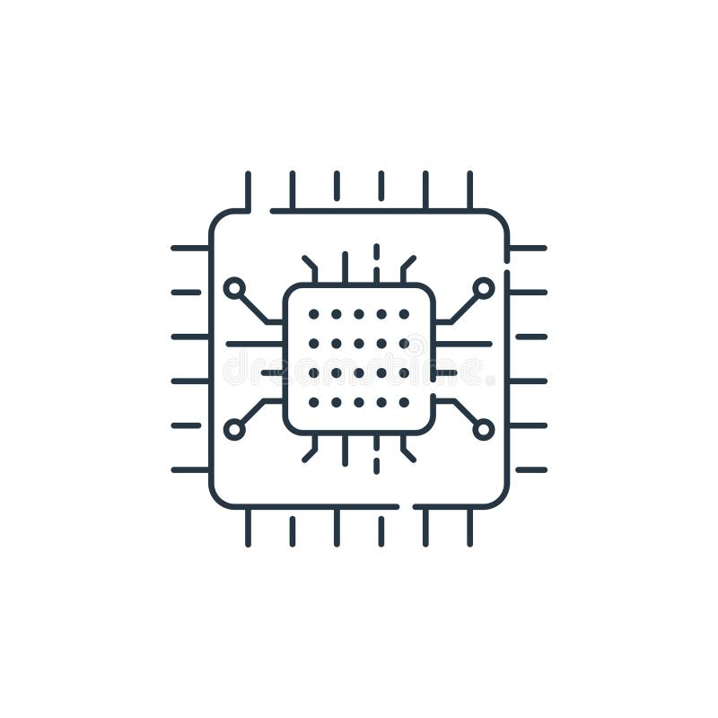 Chipset Icon Vector from Hardware and Technology Concept. Thin Line ...