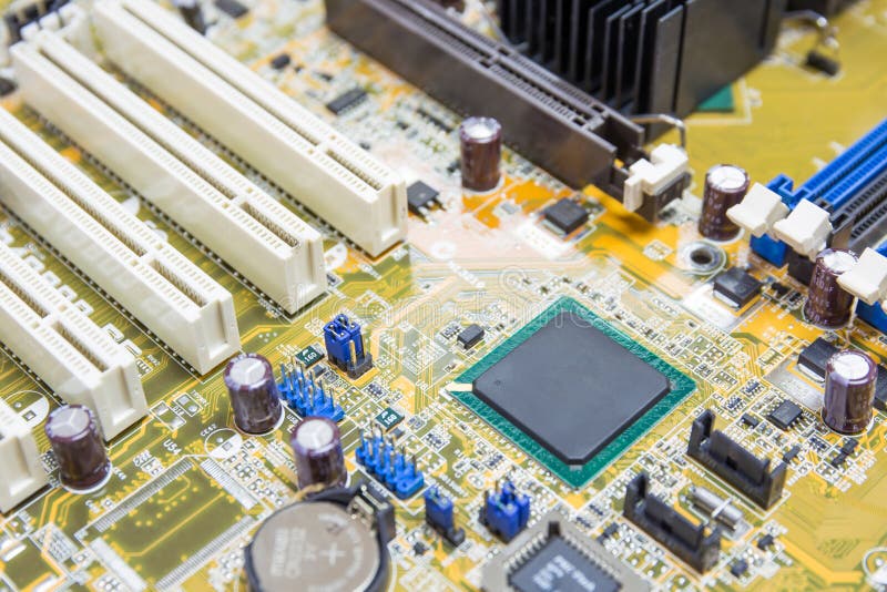 Chipset on mainboard pc stock photo. Image of memory - 49200084