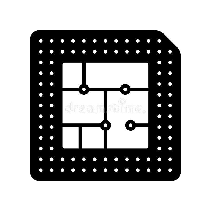 Chipset or Processor Icon As Main Control Unit in Computer Technology ...