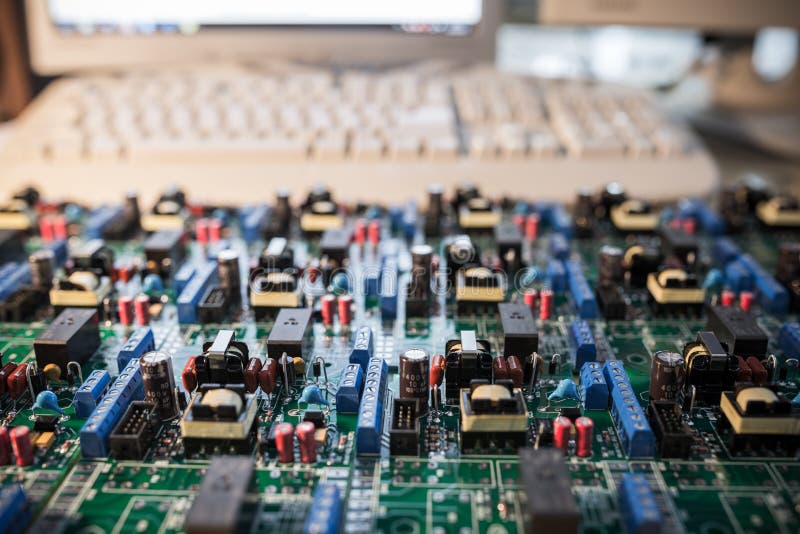 Chipset on Table with Computer Stock Image - Image of component ...