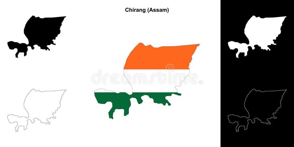 Chirang outline map stock vector. Illustration of region - 368822979