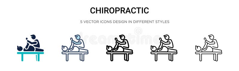 Chiropractic Icon in Filled, Thin Line, Outline and Stroke Style. Vector Illustration of Two ...