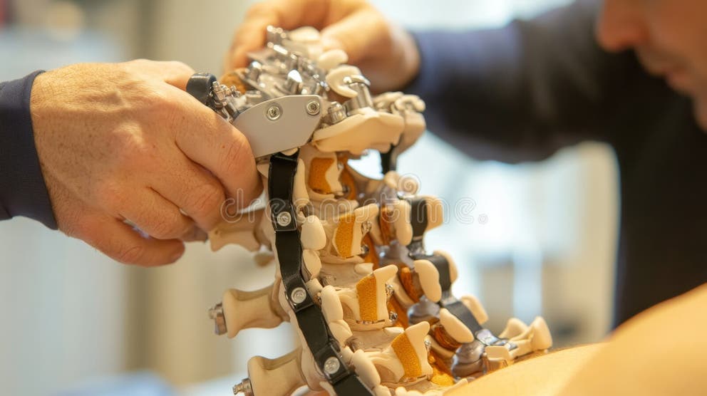Chiropractor Correcting Posture with Innovative Device for Alignment ...
