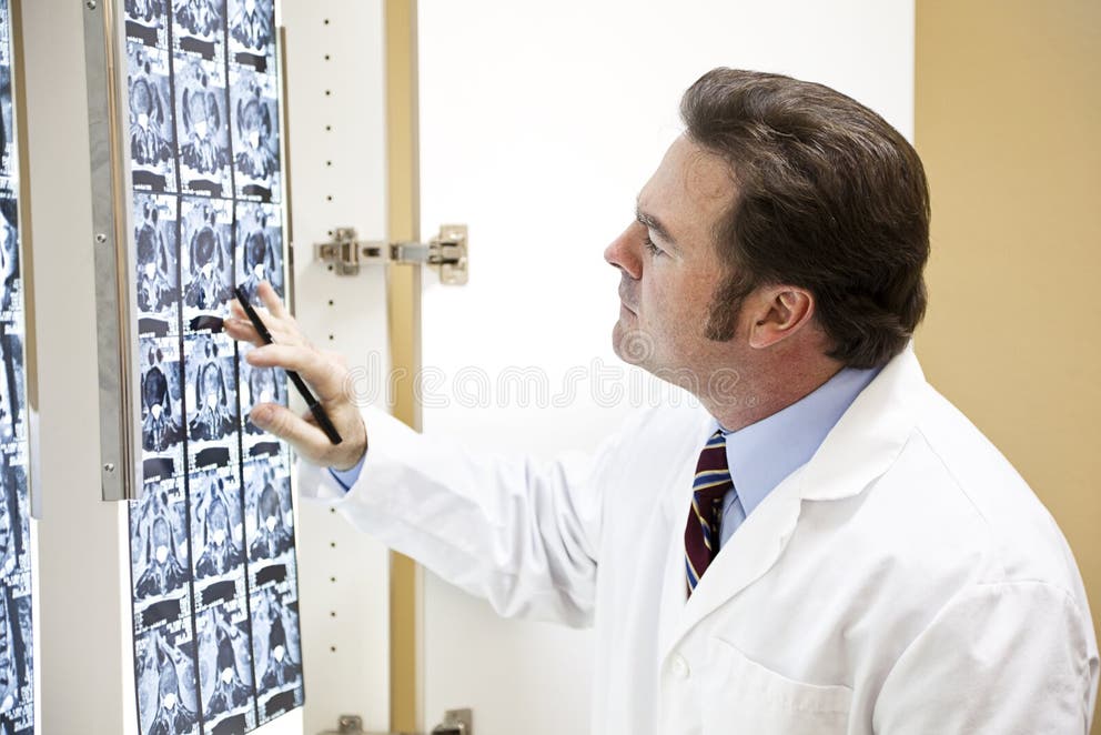 Chiropractor Examines Scan stock photo. Image of spine - 14253994