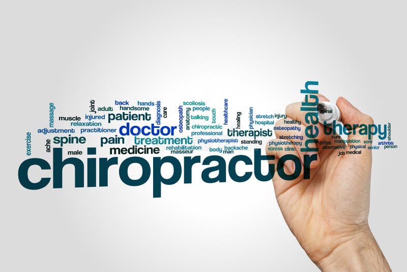 Chiropractic Word Cloud Concept on Grey Background Stock Image - Image ...