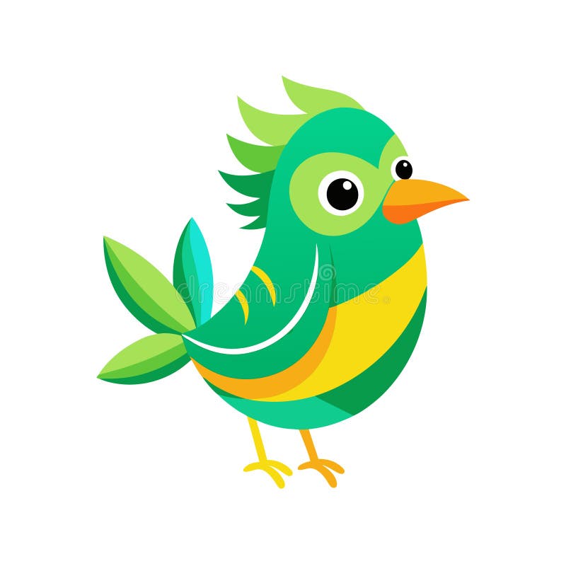 Chirp the Cheerful Bird Fun Character Design Stock Vector ...
